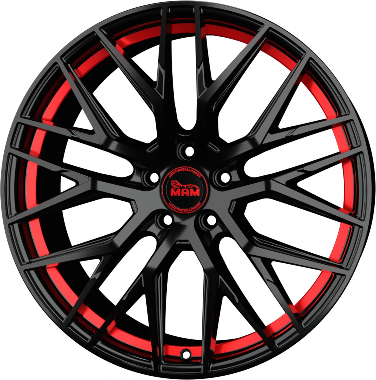 MAM RS4 black painted red inside 8.5x19 ET45 - LK5/112 ML72.6 | Felge ...