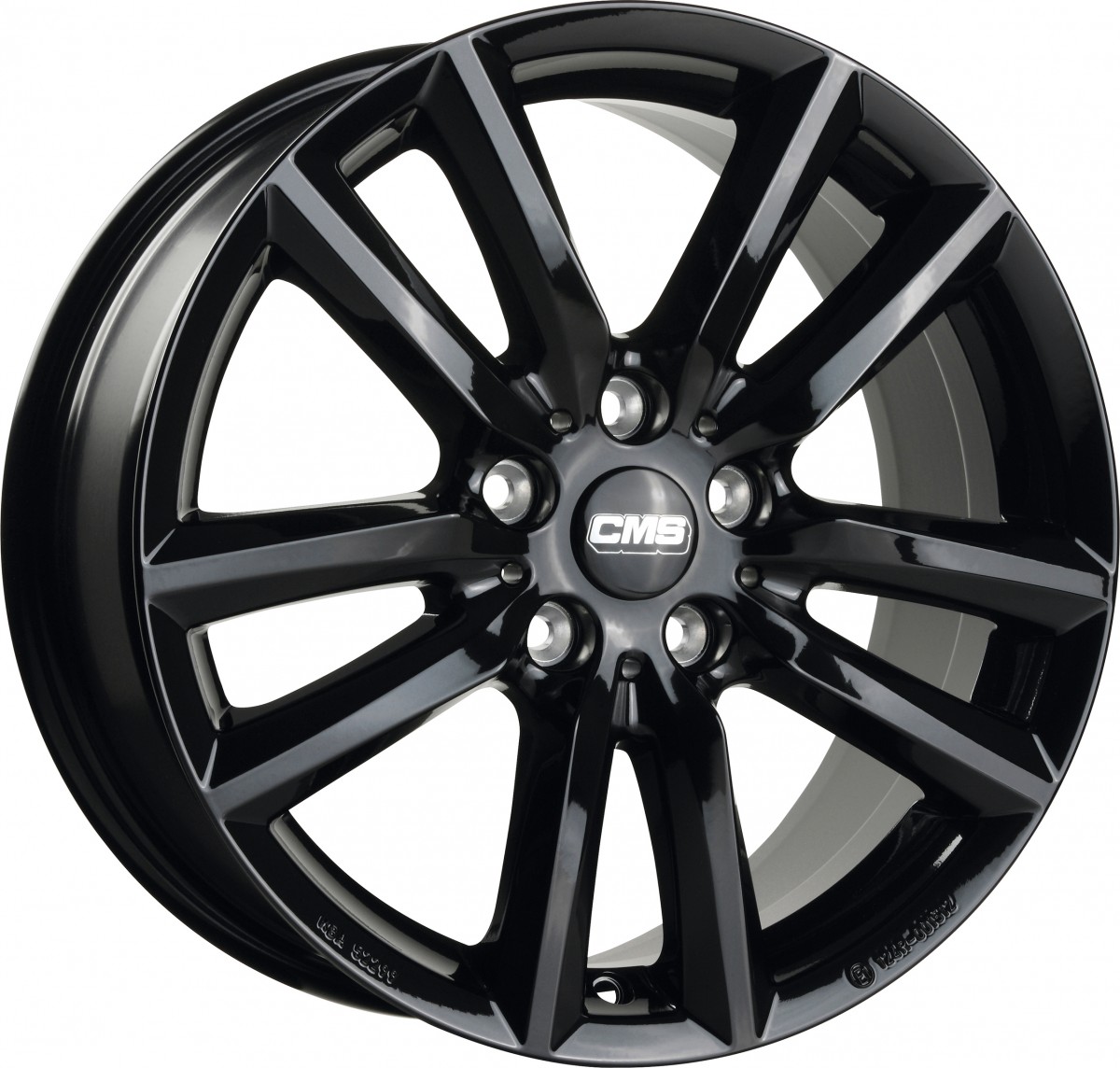 CMS C27 complete black gloss 7.5x19 ET50.5 - LK5/114.3 ML67.2 | Felge ...