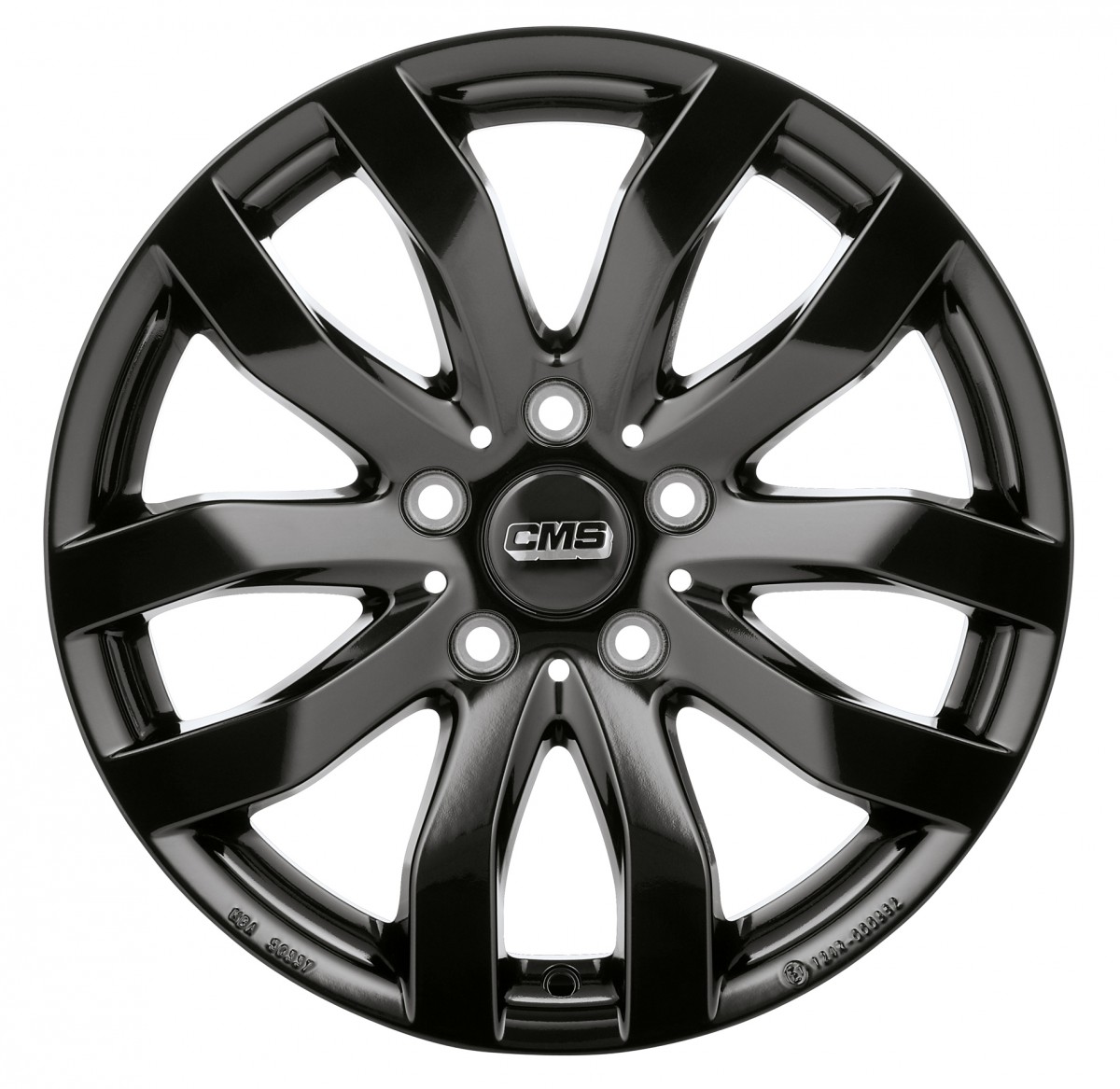 CMS C22 complete black glossy 7.5x18 ET50.5 - LK5/108 ML63.4 | Felge ...