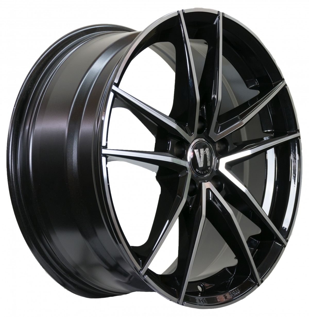 V1 Wheels V3 schwarz hochglanzpoliert 8x18 ET35 - LK5/112 ML74.1 ...